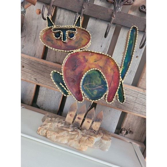 C. Jere | Art | Curtis Jere Wellfed Cat On A Hot Brass Fence Circa 967 ...